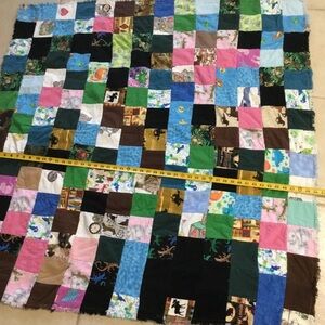 Handmade | Bedding | Handmade Colorful Patchwork Rag Quilt Aprox 5x5 ...